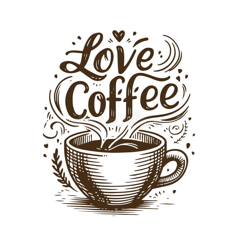 Cup of Aromatic Coffee, Silhouette. Flat Vector Illustration on White Background Stock Vector ...