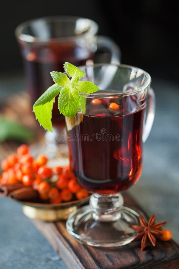 Cup of Ashberry Tea with Cinnamon and Anise Stock Photo - Image of leaf ...