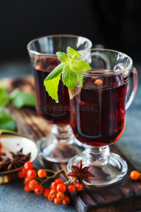 Cup of Ashberry Tea with Cinnamon and Anise Stock Photo - Image of ...