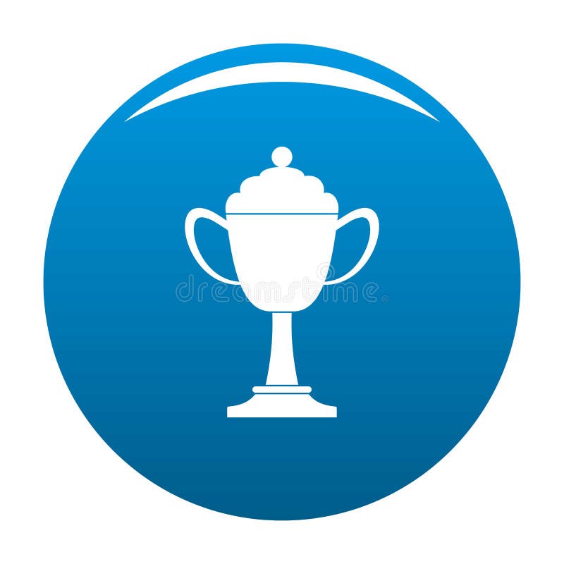 Cup award icon blue vector stock vector. Illustration of label - 109950632
