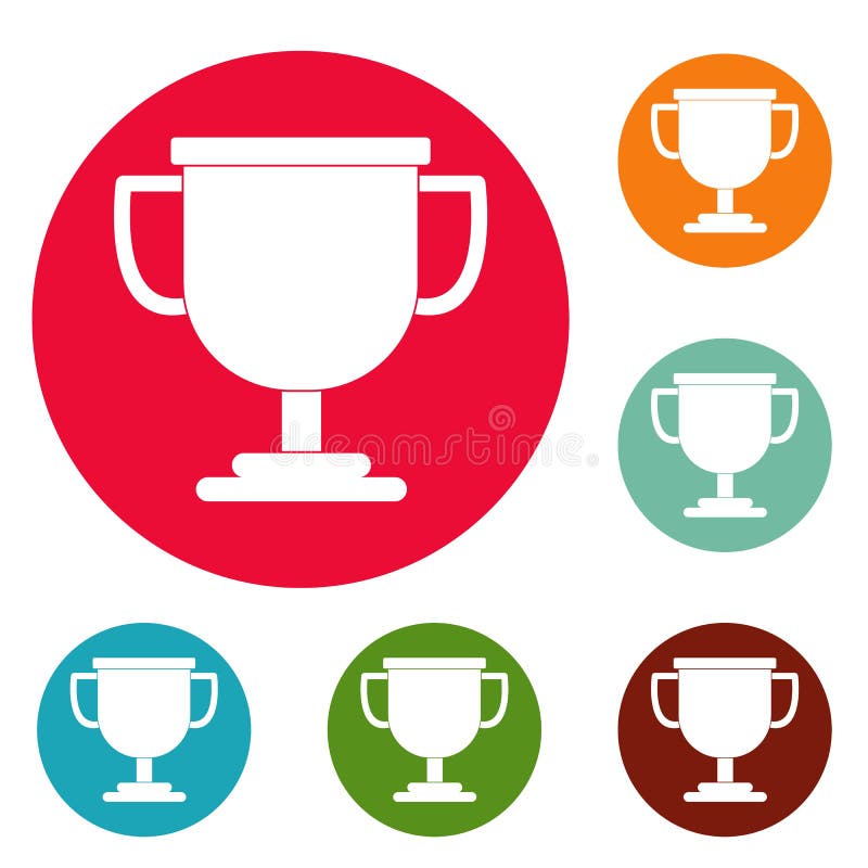 Cup Award Icons Circle Set Vector Stock Vector - Illustration of ...