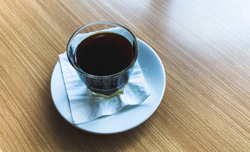 A Cup of Black Coffee on the Dining Table Stock Image - Image of drink ...