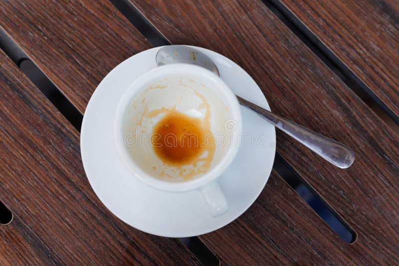 Black Coffee Finished on Wood. Stock Image - Image of finished, pattern ...