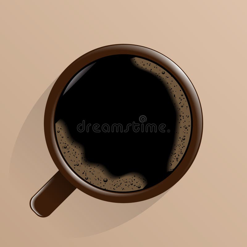 A Cup with Black Coffee, Top View. Vector Image. Stock Vector ...