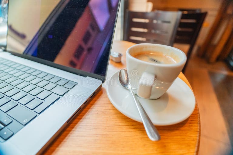 Cup of Black Espresso Coffee As Caffein Shot for Work Stock Photo ...