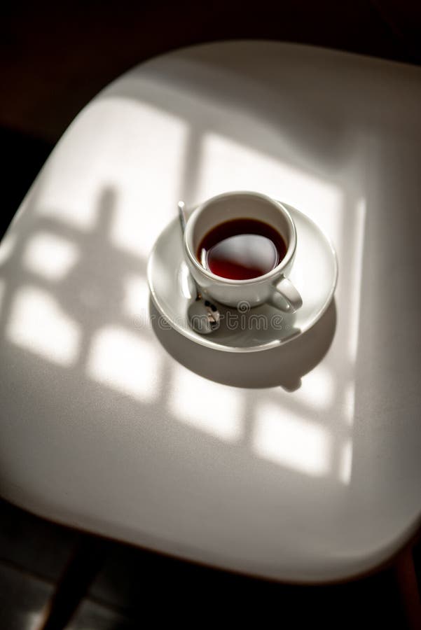 Cup of Black Filter Coffee on the Table in Coffee House Cafe ...