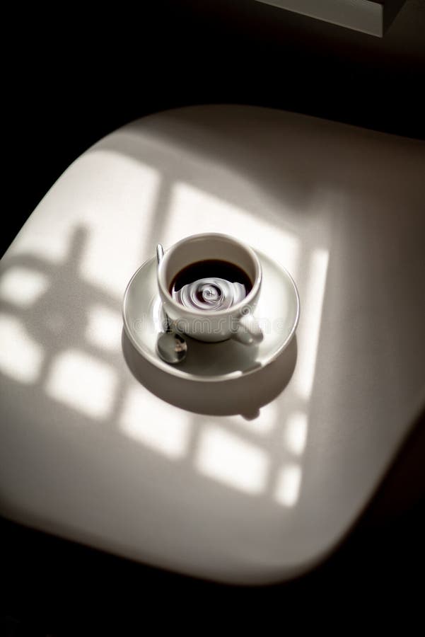 Cup of Black Filter Coffee on the Table in Coffee House Cafe ...