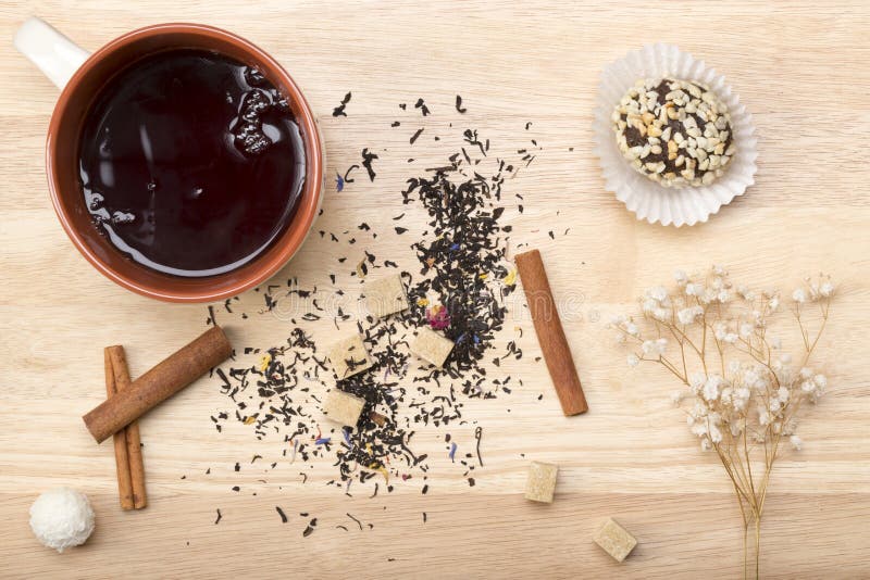 Cup of Black Tea and a Delicious Pastry Stock Image - Image of black ...