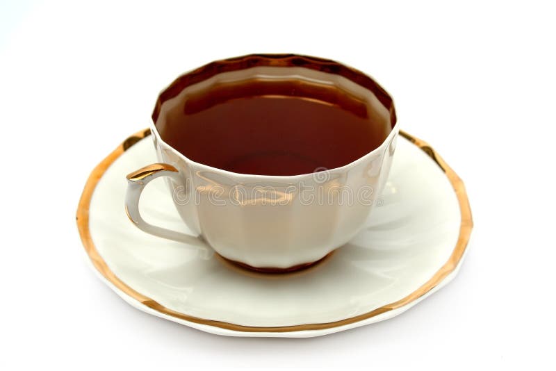 Cup of Black Tea on a Plate Stock Photo - Image of studio, aromatic ...