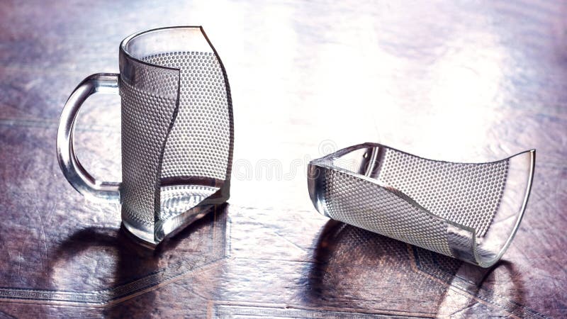 A Cup Broken in Two in the Kitchen on the Floor Stock Image - Image of ...