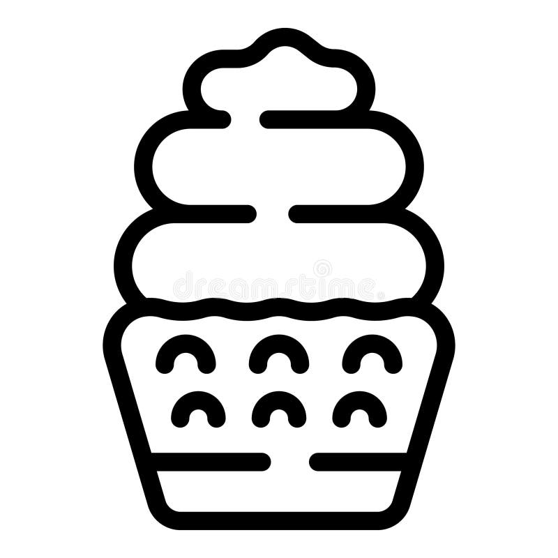 Cup Cake Cream Icon Outline Vector. Cook Nozzle Stock Vector ...