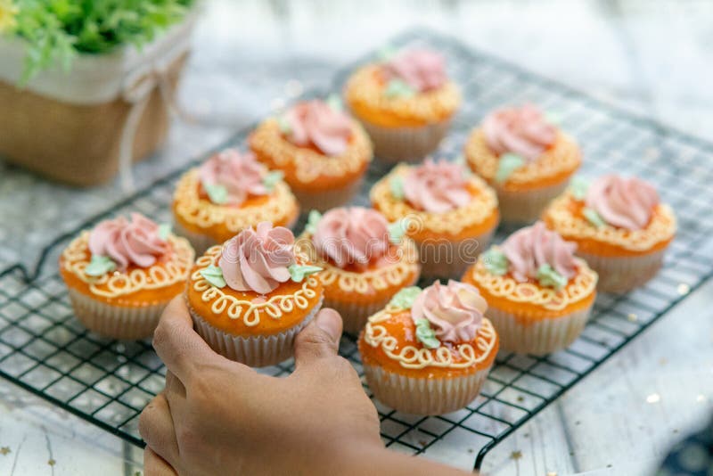 Cup Cake Decorate Whipped Cream Grille Stock Photos - Free & Royalty ...