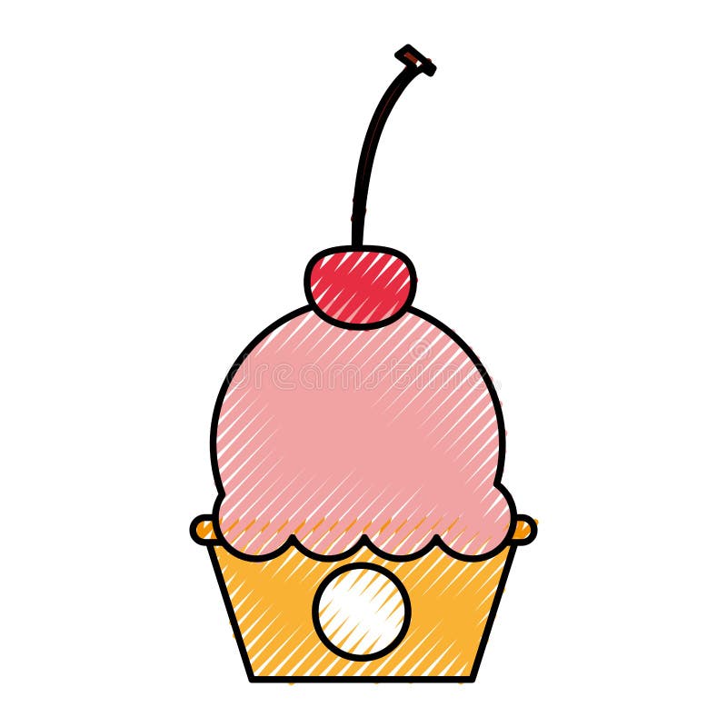Cup cake sweet icon stock vector. Illustration of food - 95185778