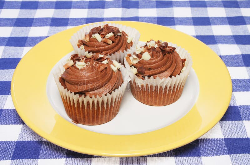 Cup cakes on a plate stock image. Image of cream, butter - 6636935