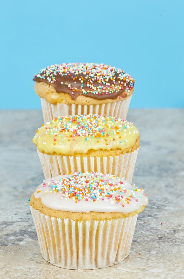 Cup cakes stock image. Image of plain, decorated, levels - 37265965