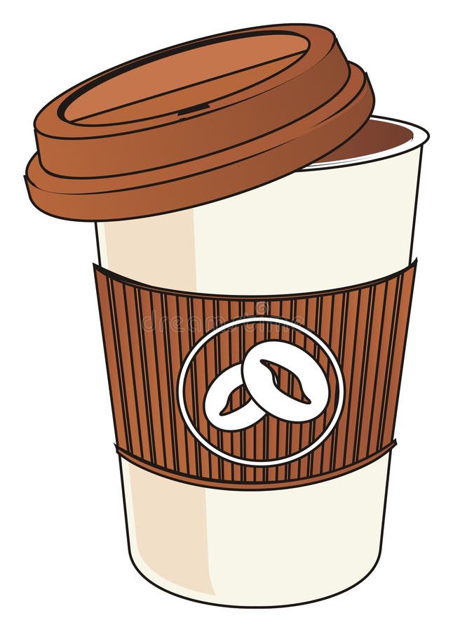 Cup with cap stock illustration. Illustration of brew - 170472184