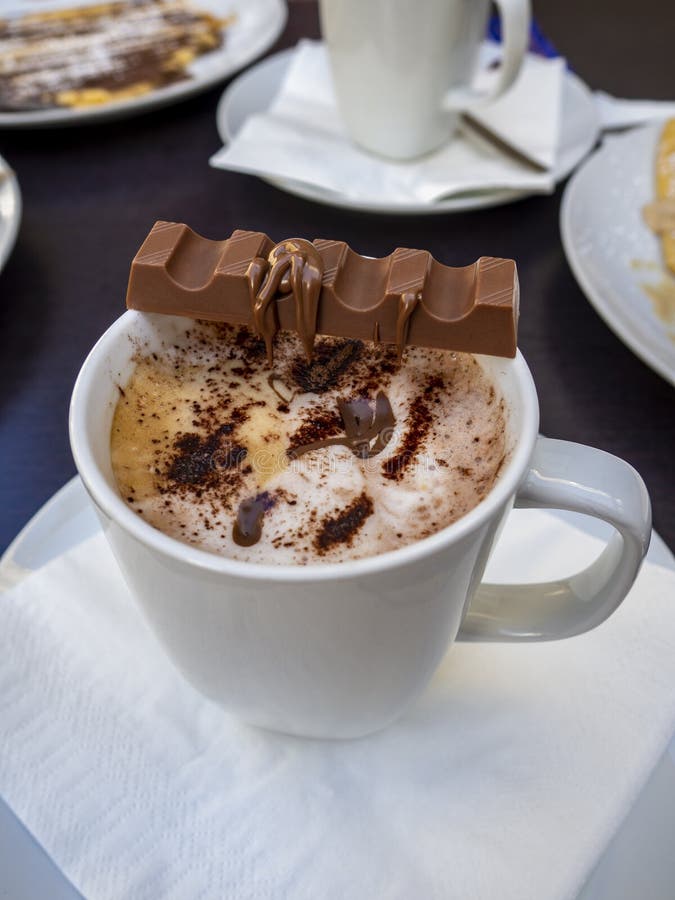 Cup of Cappuccino Coffee with Cocoa Powder Decoratingcup of Cappuccino ...