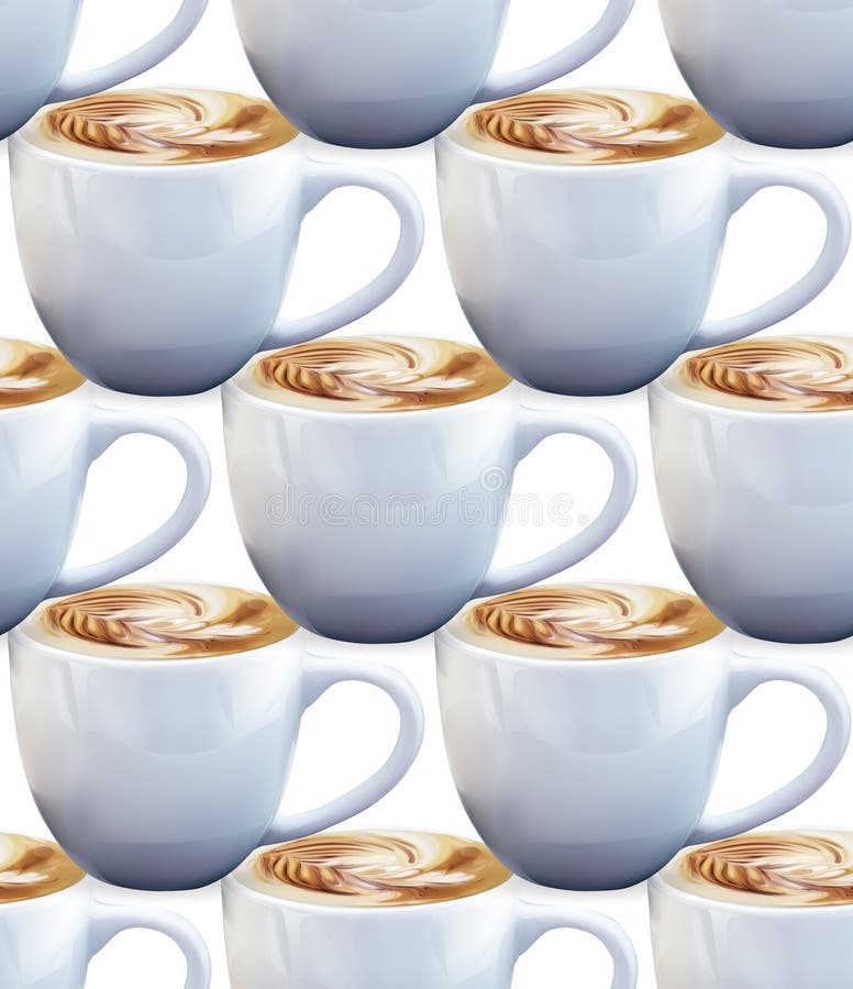 Cup of Cappuccino Coffee 3d Illustration Seamless Texture Vector Stock ...