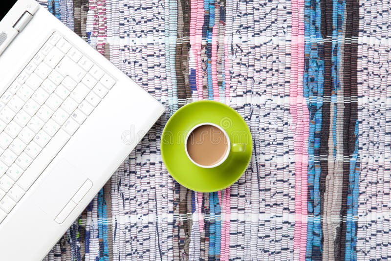 Cappuccino and Computer stock image. Image of black, home - 4474763