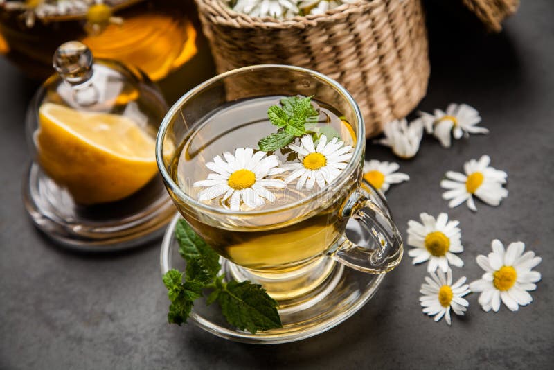 Cup of chamomile tea stock photo. Image of teacup, health - 98532746