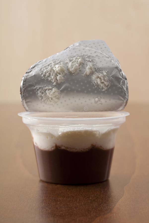 Cup of chocolate pudding stock image. Image of cream, sweet - 7719183