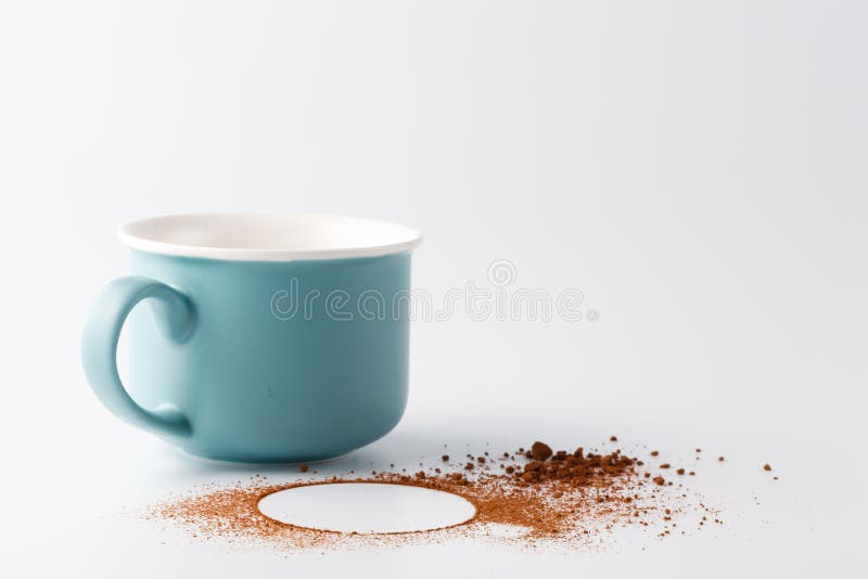 Cup of Cocoa and Cocoa Powder on White Stock Photo - Image of drink ...
