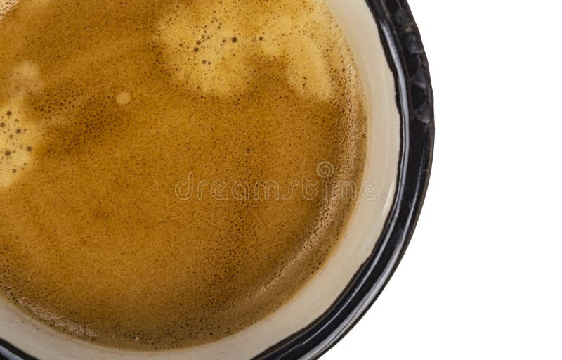 Cup Cofe Espresso on a White Background Top View Close Up Stock Photo ...