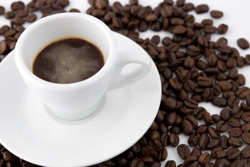 Cup of cofee stock photo. Image of break, bean, white - 9147206