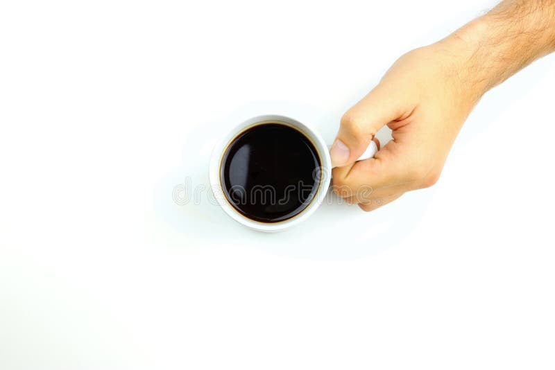 Coffe in Hand on the Clear, White Background Stock Photo - Image of ...