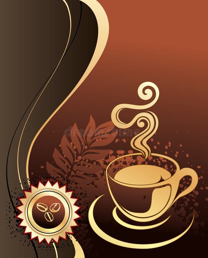 Cup of Coffee with Abstract Background Stock Vector - Illustration of ...