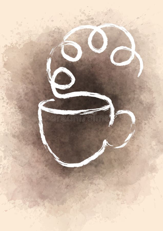A Cup of Coffee Abstract Poster, Print, Wall Decor Stock Illustration ...
