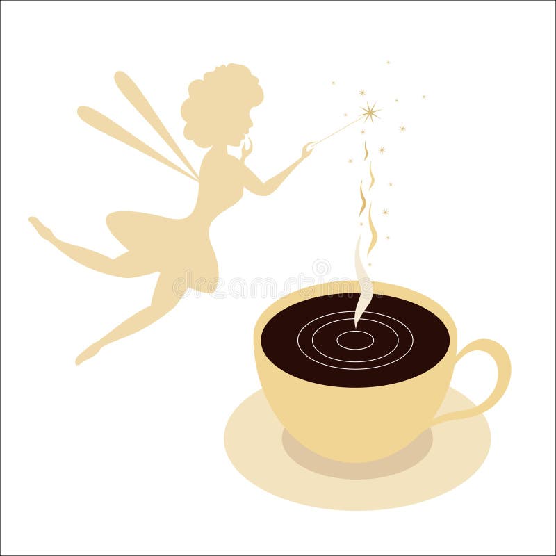 Coffee Angel stock vector. Illustration of breakfast - 13529125