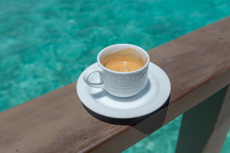 A Cup Coffee with Beach Background Stock Photo - Image of indian ...