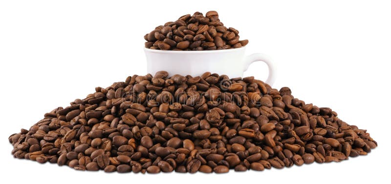 Metal Spoon with Coffee Beans Side View Stock Photo - Image of ...