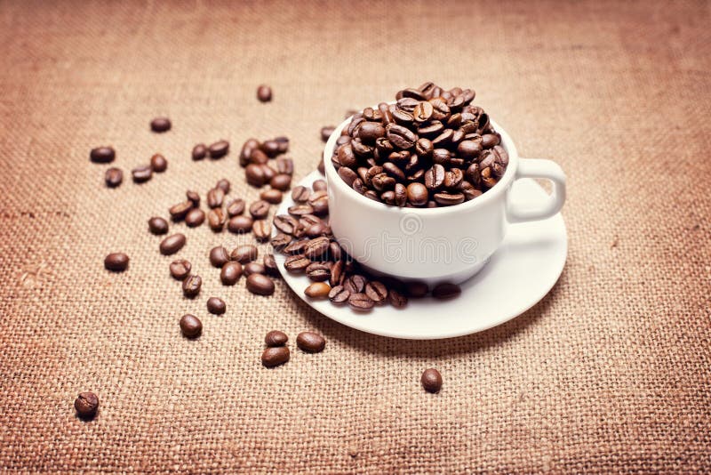 Coffee Beans Cup Background Stock Image - Image of beans, rustic: 25165705