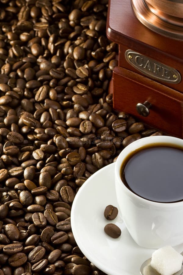 Cup of coffee and beans stock photo. Image of break, closeup - 22523894