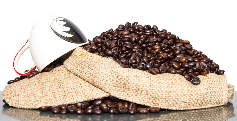 Cup coffee beans stock photo. Image of caffeine, group - 47269562