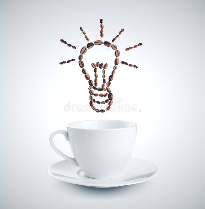 Coffee Beens Exploding Over Cappuccino Cup Background Selective Focus ...