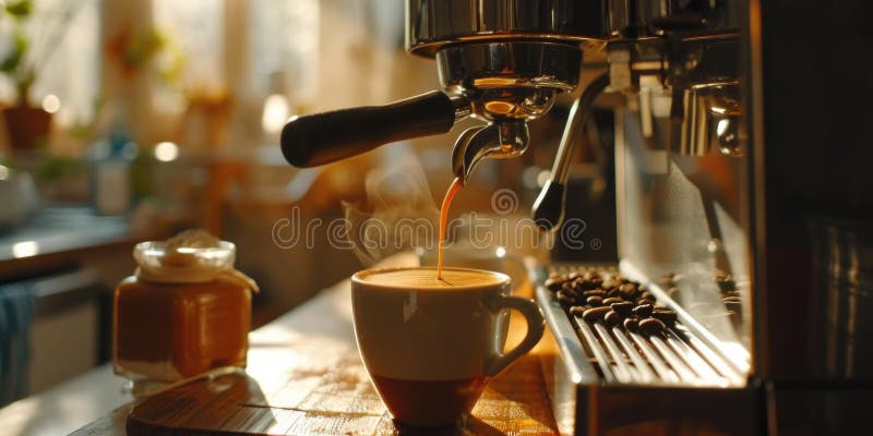 A Cup of Coffee Being Poured into a Coffee Machine. Perfect for ...