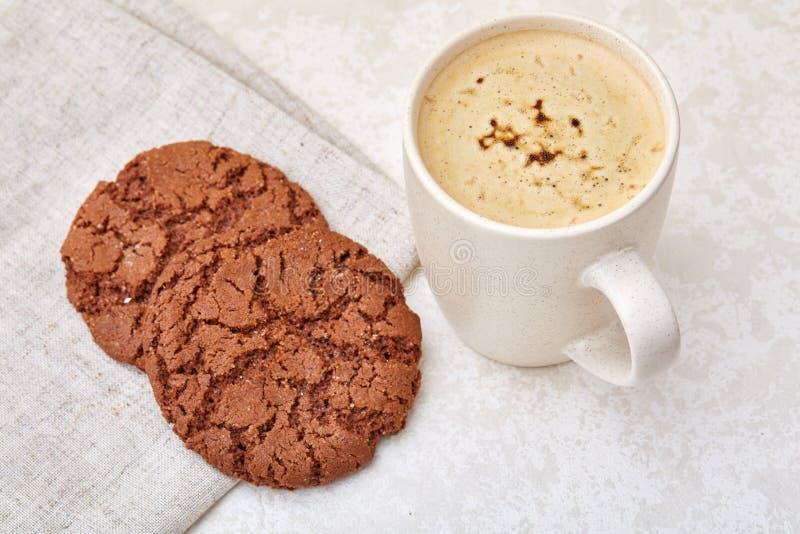 Cup of Coffee and Biscuit on the White Background, Close-up, Shallow ...
