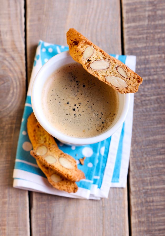 Cup of coffee and biscuits stock photo. Image of treat - 39134986