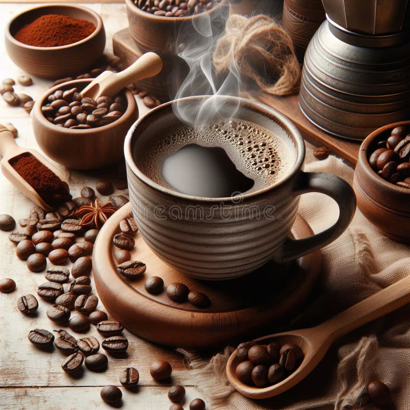 Cup of Coffee, Breakfast with Coffee, Steaming Coffee, Freshly Brewed ...