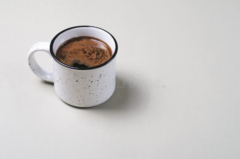 Cup of Coffee on Bright Beige Background Stock Image - Image of blank ...