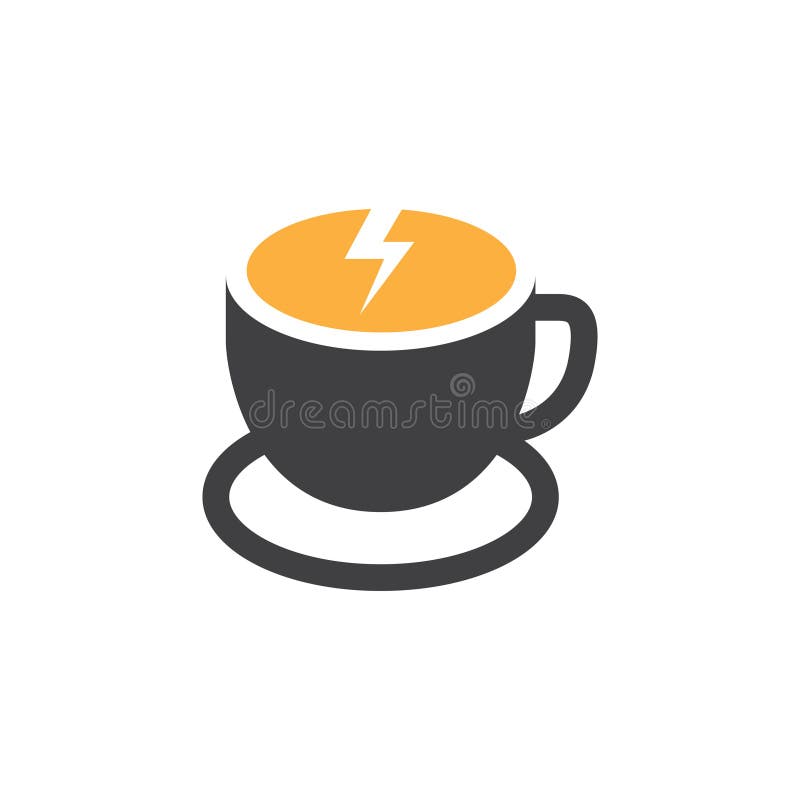 A Cup of Coffee Cafe Concept Flat Logo Design Vector Stock Vector ...