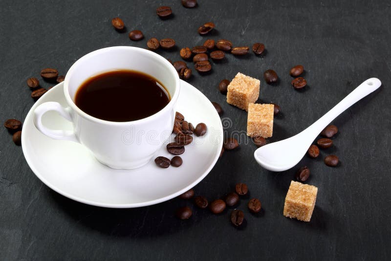 Cup of Coffee with Cane Sugar Stock Photo - Image of traditional ...