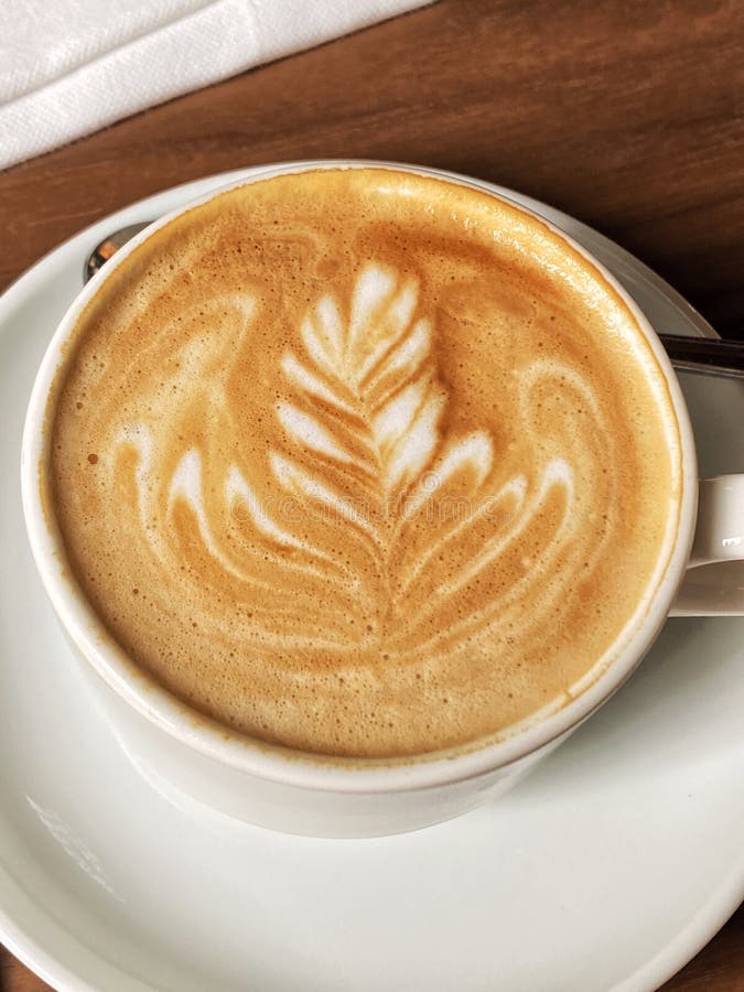 Cup Coffee Cappuccino Latte Art Stock Photo - Image of latte, food ...