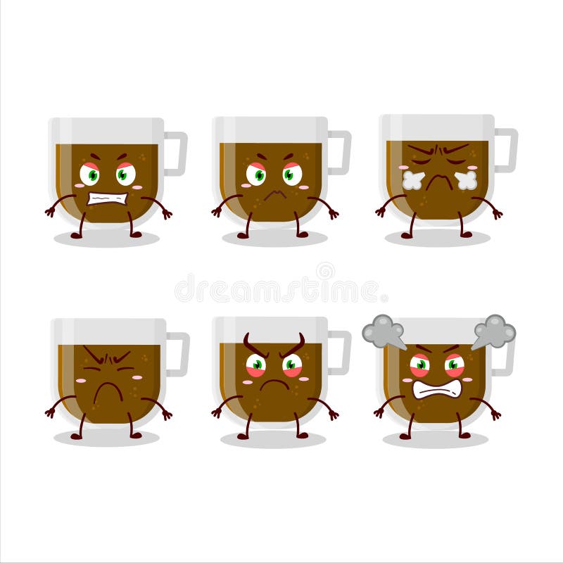 Angry Coffee Character Cartoon Style Stock Vector - Illustration of ...