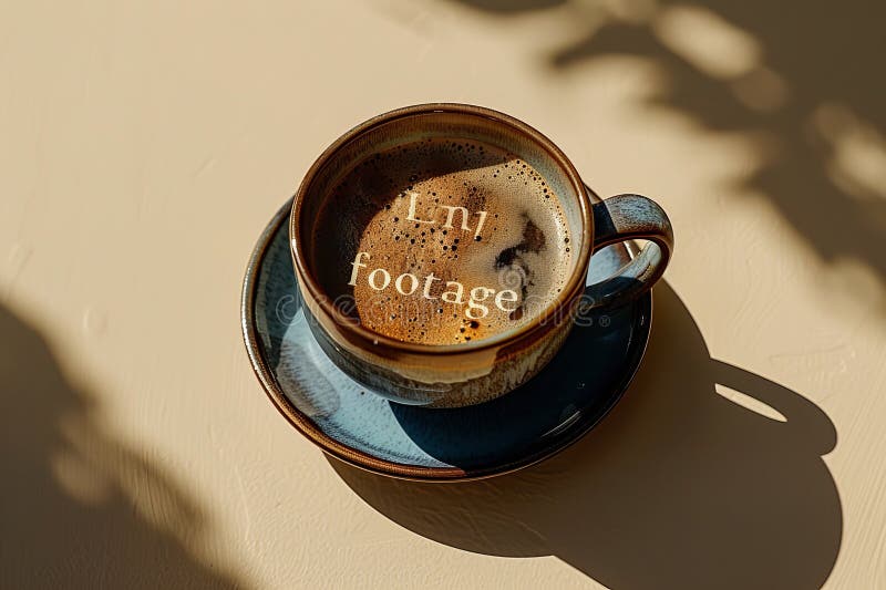 Cup of Coffee Casting Warm Shadows in Sunlight on a Minimalist Table ...