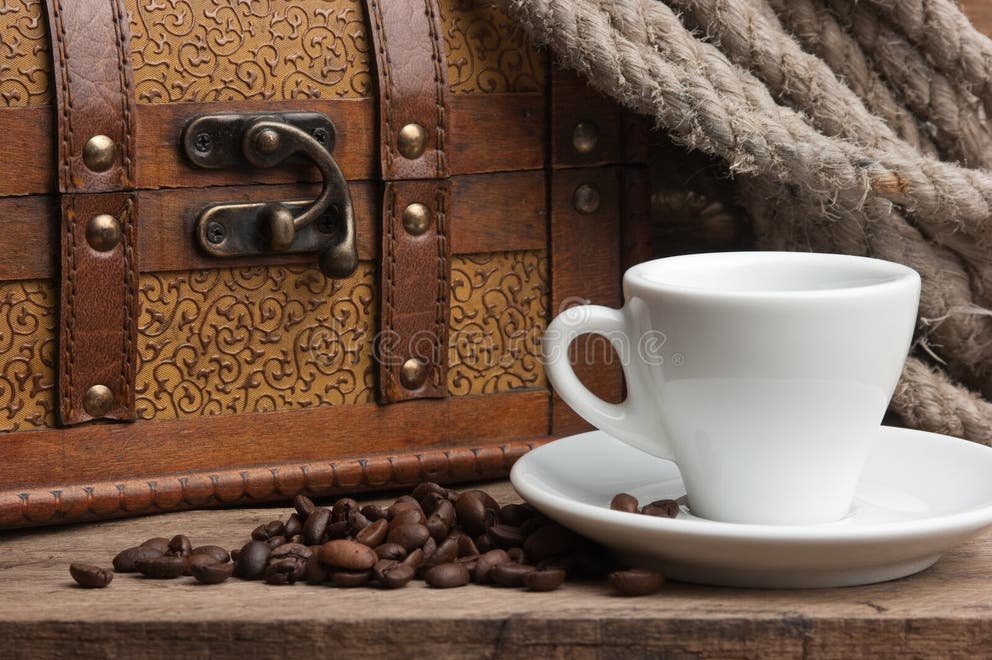 Cup of coffee and chest stock photo. Image of group - 156479008