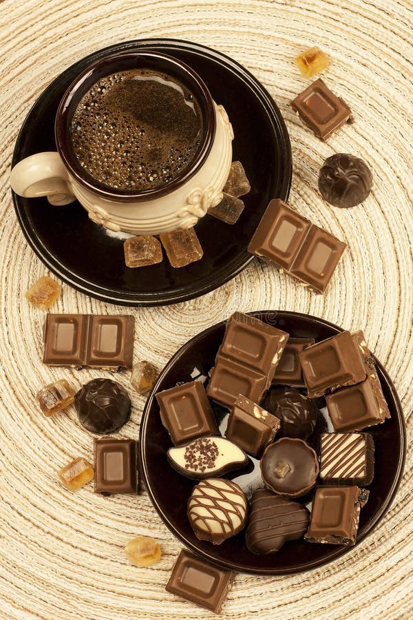 Cup of Coffee and Chocolate Stock Image - Image of ingredients ...